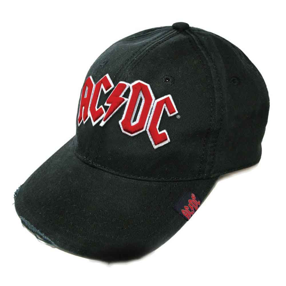 AC/DC Baseball Cap: Red Logo (Distressed) – ATC Music Merch