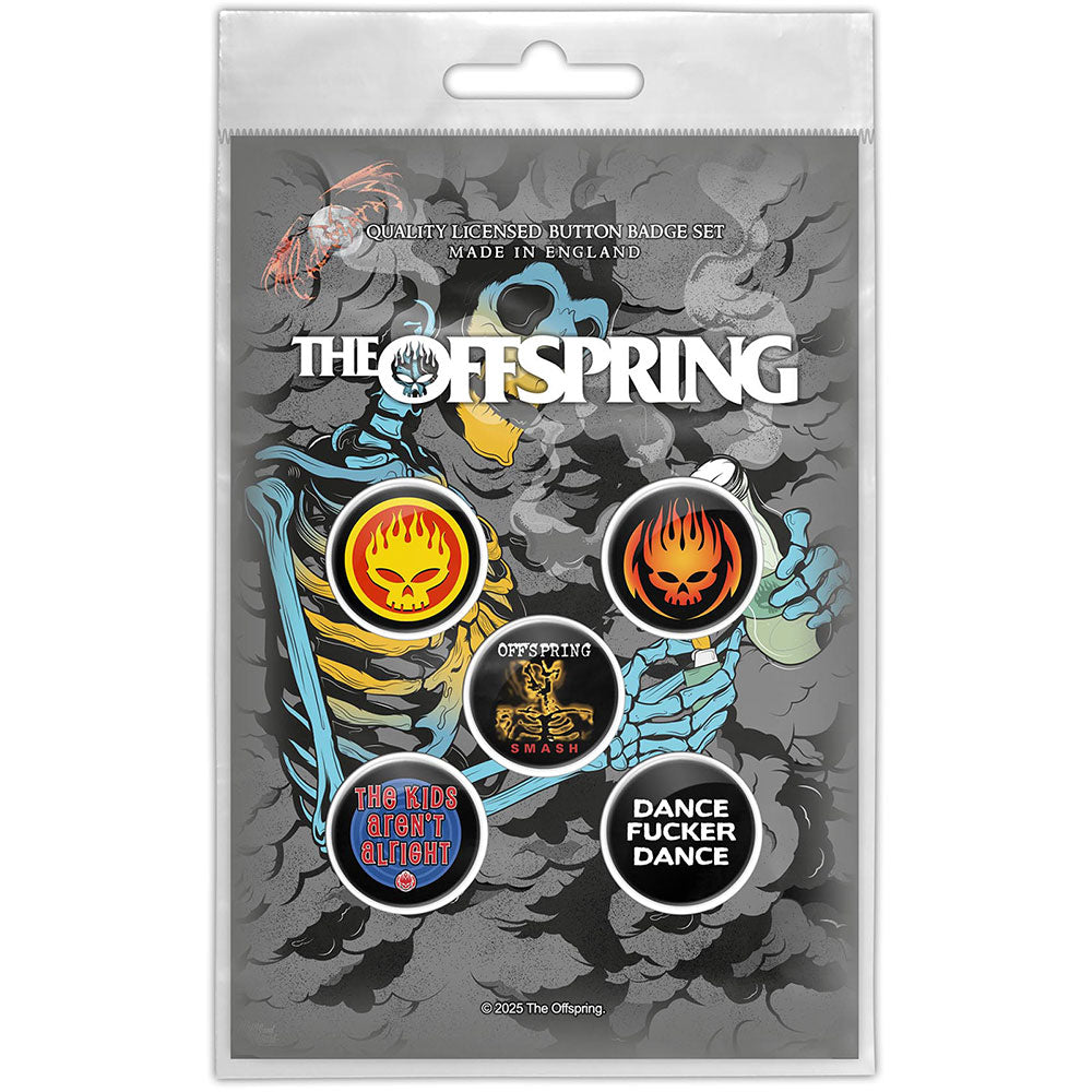 The Offspring Button Badge Pack: Skeleton Molotov – ATC Music Merch