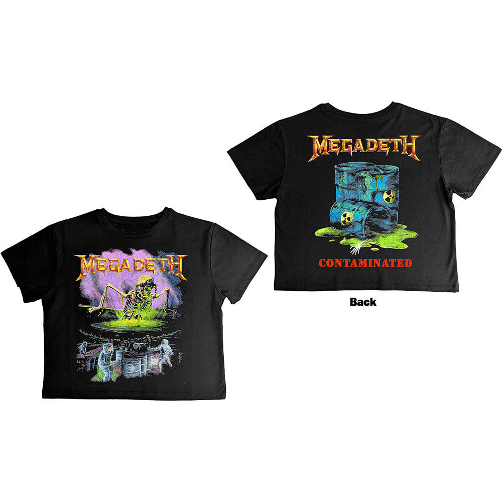 Megadeth Ladies Crop Top: Contaminated (Back Print) – ATC Music Merch