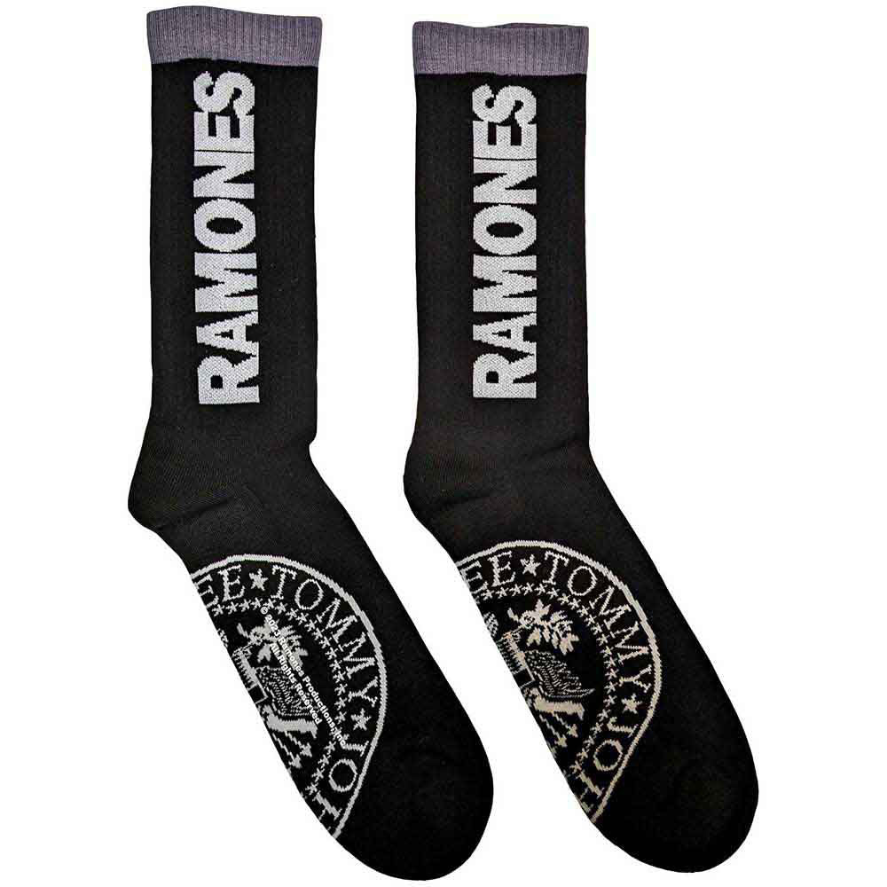 Ramones Presidential Seal Terry Socks — Black Official – ATC Music Merch