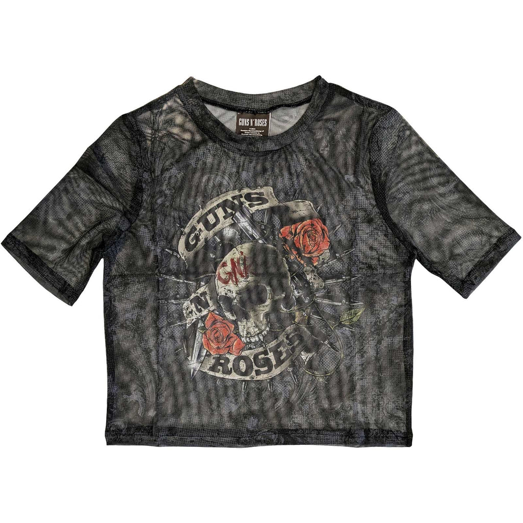 Guns N' Roses Ladies Crop Top: Firepower (Mesh) – ATC Music Merch