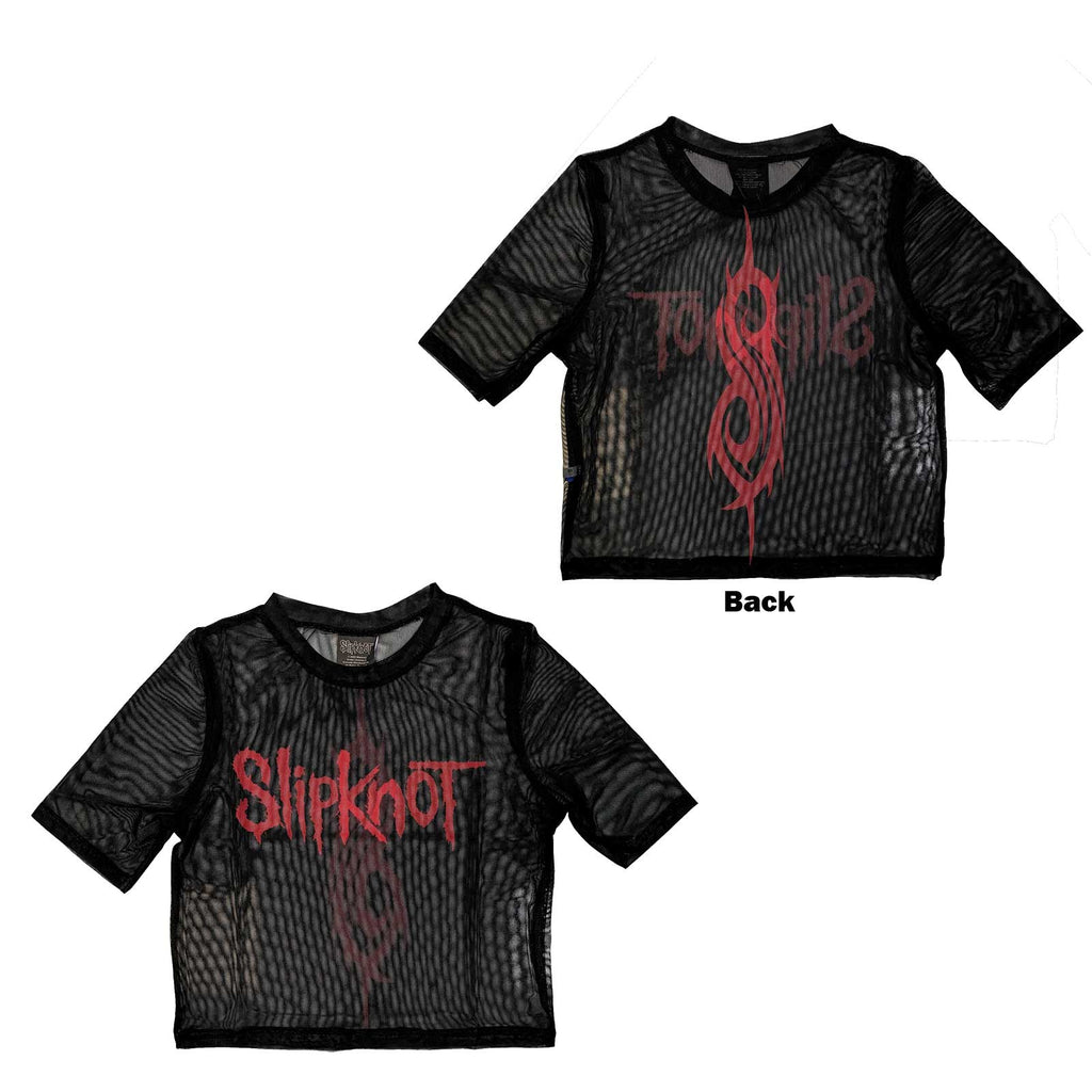 Slipknot Ladies Mesh Crop Top: Logo (Back Print & Mesh) – ATC Music Merch