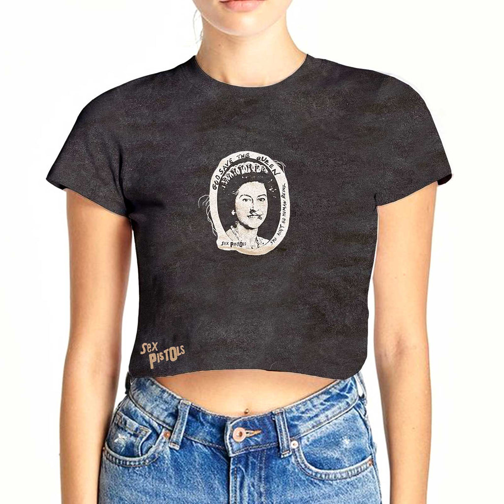 The Sex Pistols Ladies Crop Top: God Save The Queen – ATC Music Merch